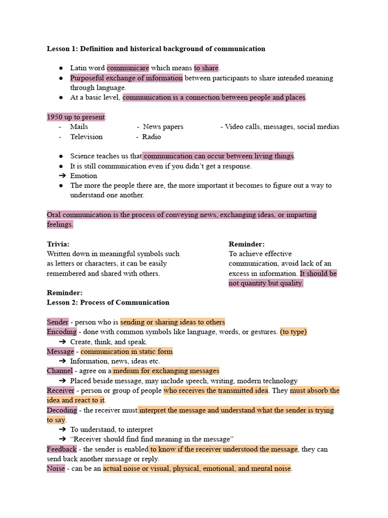 Oral Communication Notes | PDF | Communication | Cognitive Science