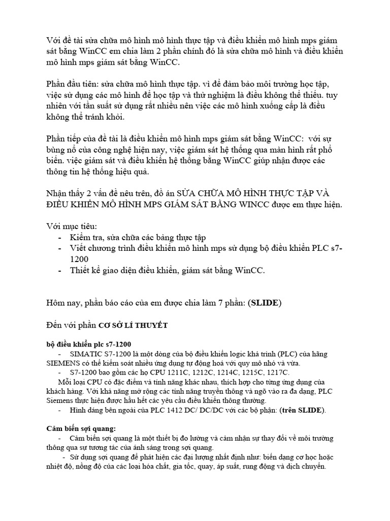 Cơ Sở Lí Thuyết bộ điều khiển plc s7-1200 | PDF