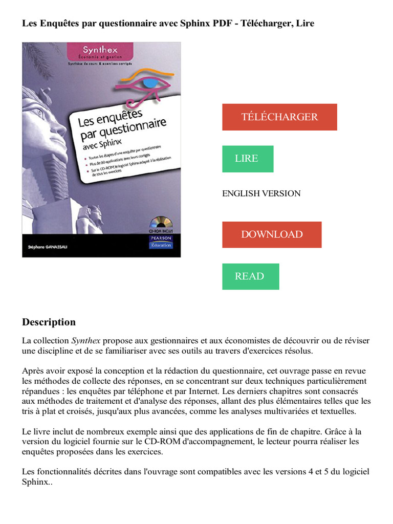 Enquêtes par Questionnaire avec Sphinx | PDF | Logiciel | Application