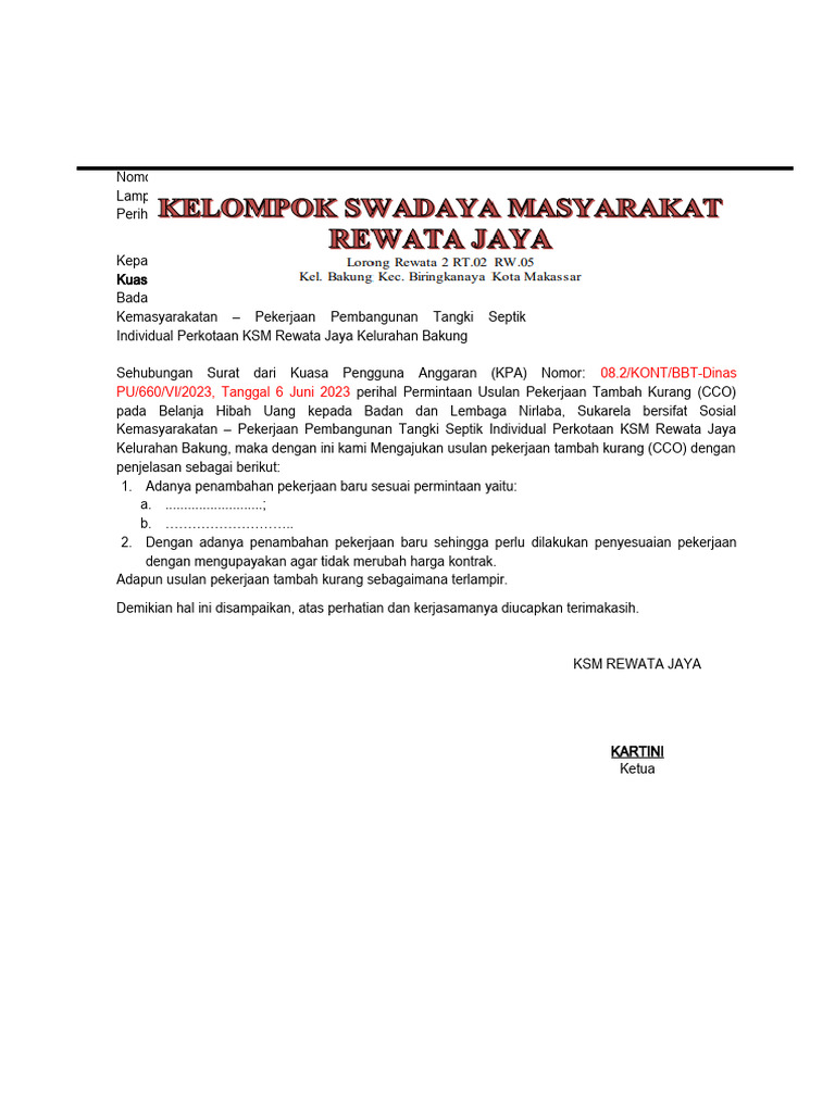 Permohonan CCO | PDF