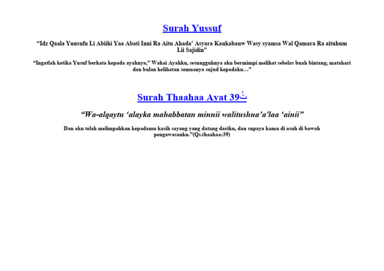 Surat Yusuf | PDF