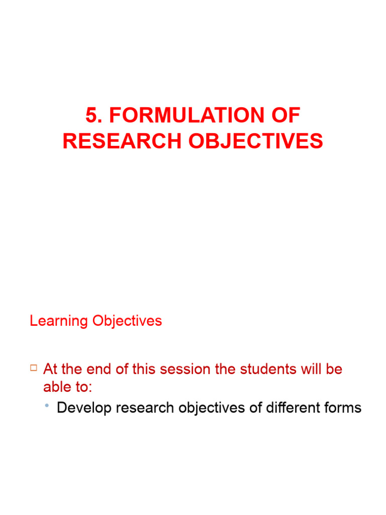 5 Research Objectives | PDF | Hypothesis | Cognitive Science