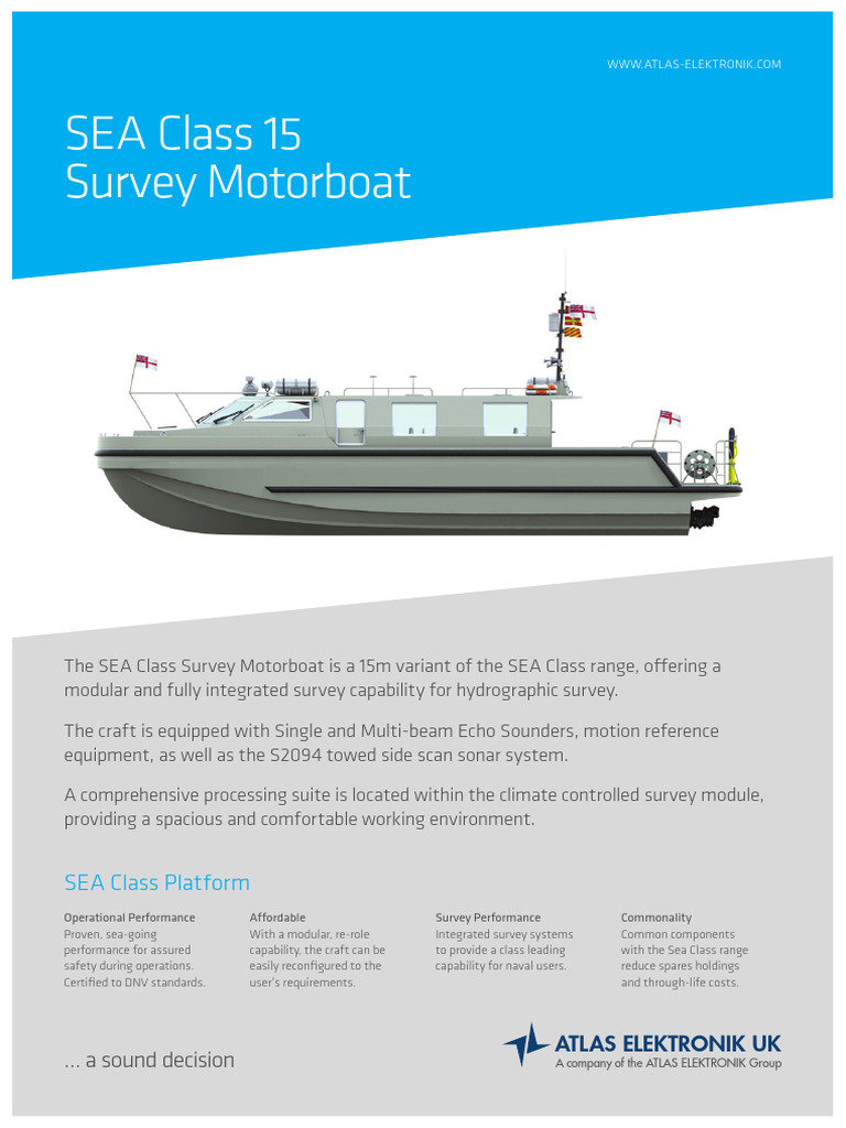 AE SEA Class 15 Survey Motorboat | PDF | Sonar | Ships