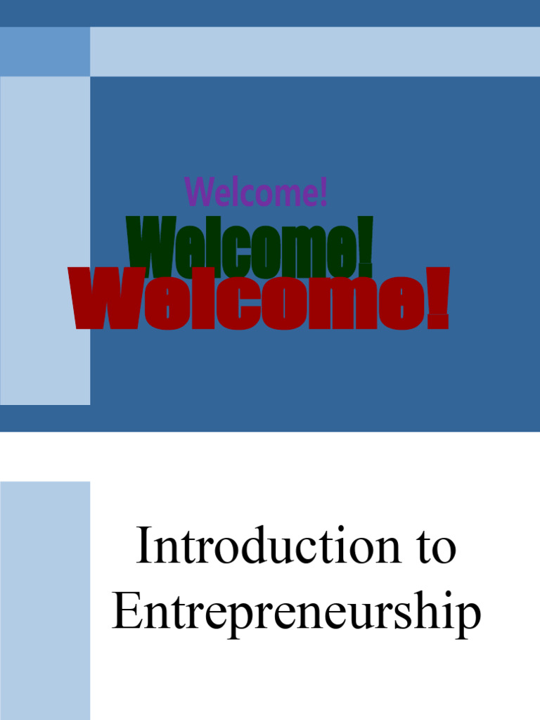 Introduction To Entrep Session 3 | PDF | Entrepreneurship | Employment