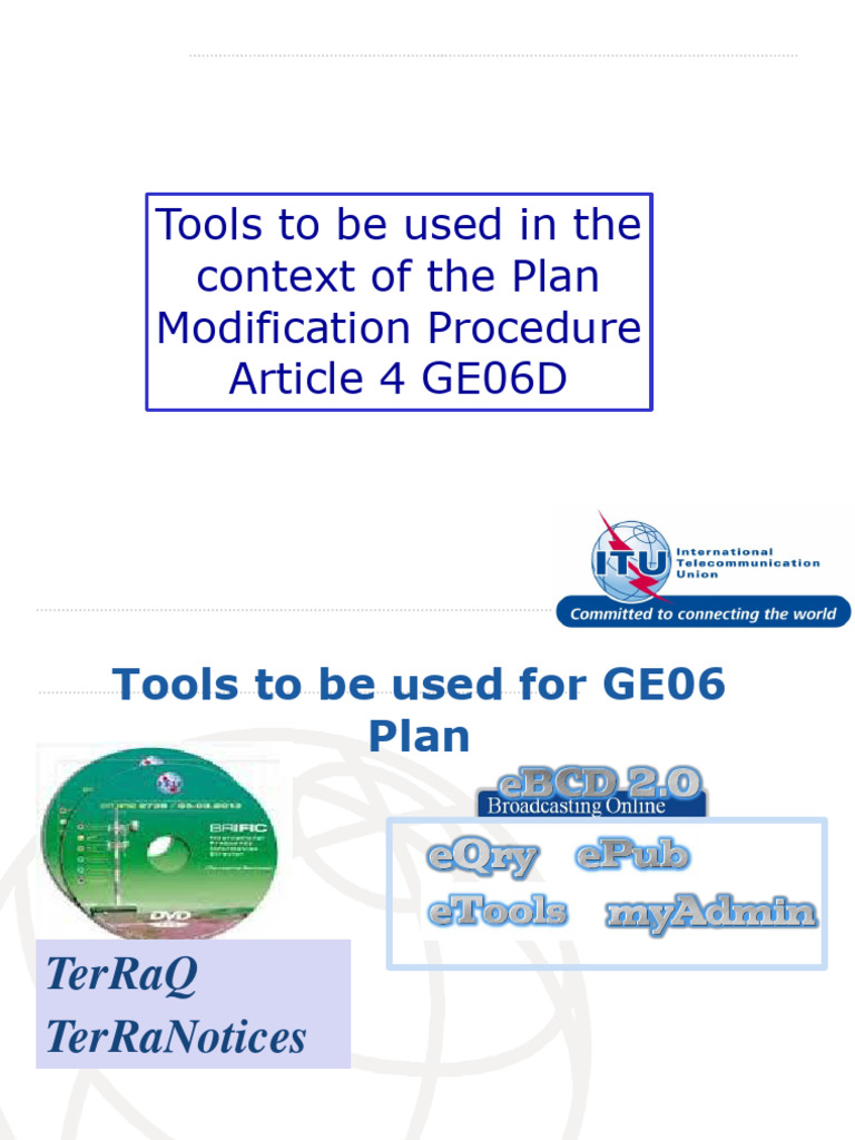 ITU Tools For GE06 Plan-E | PDF | Microsoft Access | Application Software