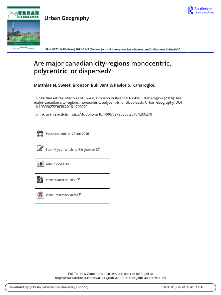 Are Major Canadian City-Regions Monocentric | PDF | Globalization | Policy