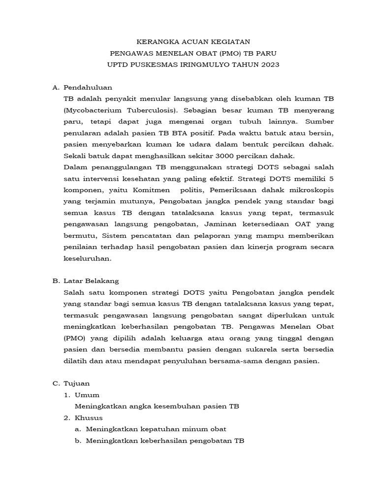 KAK PMO TB Paru | PDF