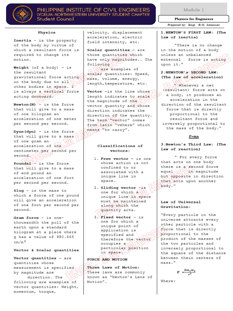 Physics For Engineers | PDF | Force | Collision
