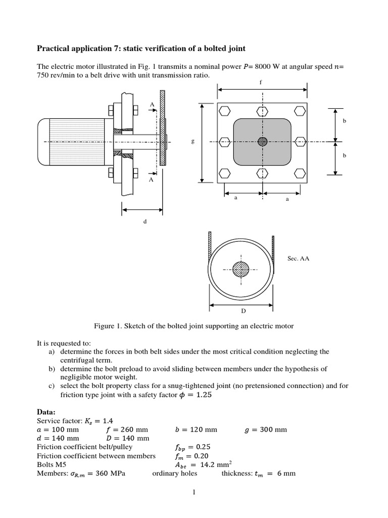 07 Practical Application Bolted Joint | PDF | Belt (Mechanical) | Friction
