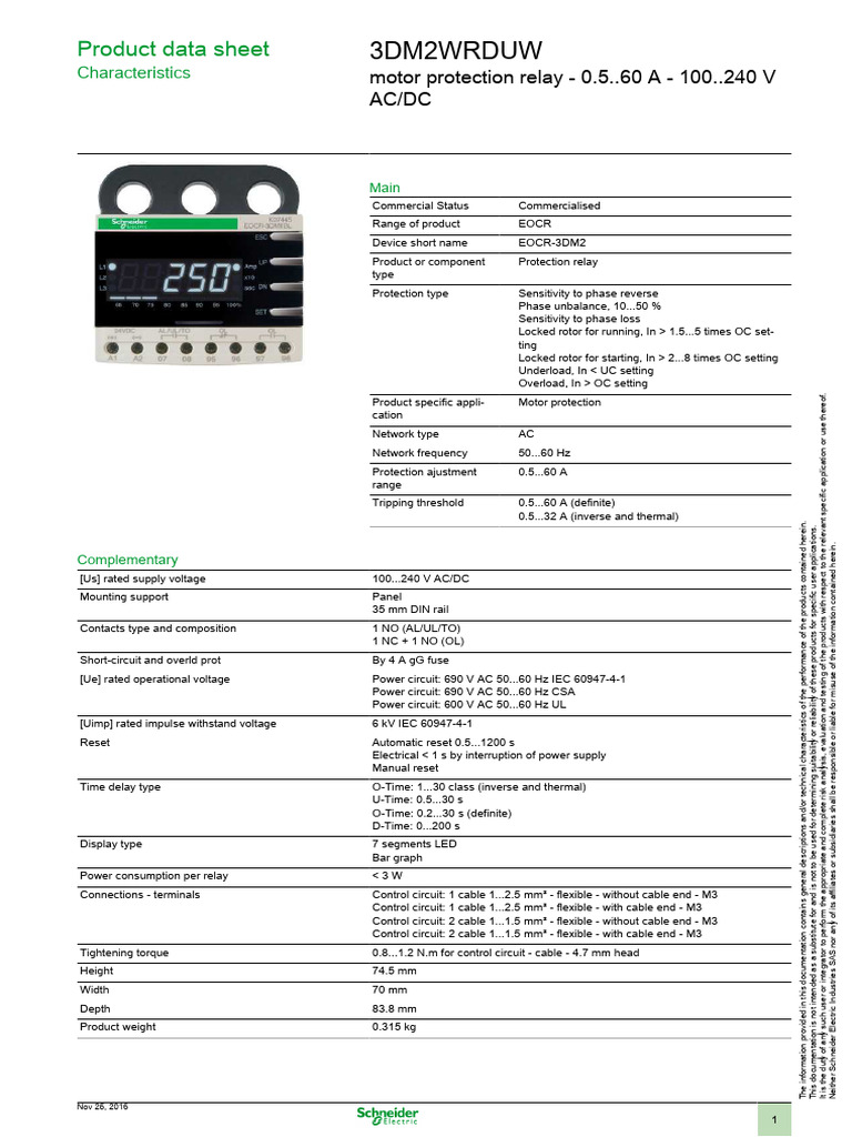 Eocr 3DM2 Wrduw | Download Free PDF | Alternating Current | Relay