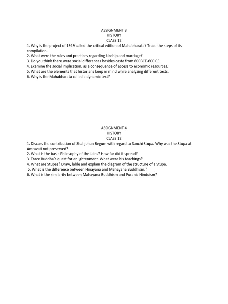 CBSE Class 12 History Worksheet - Revision Worksheet | PDF | History