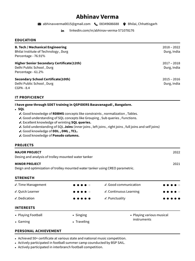 Abhinav IT Resume | PDF | Sql | Computer Data