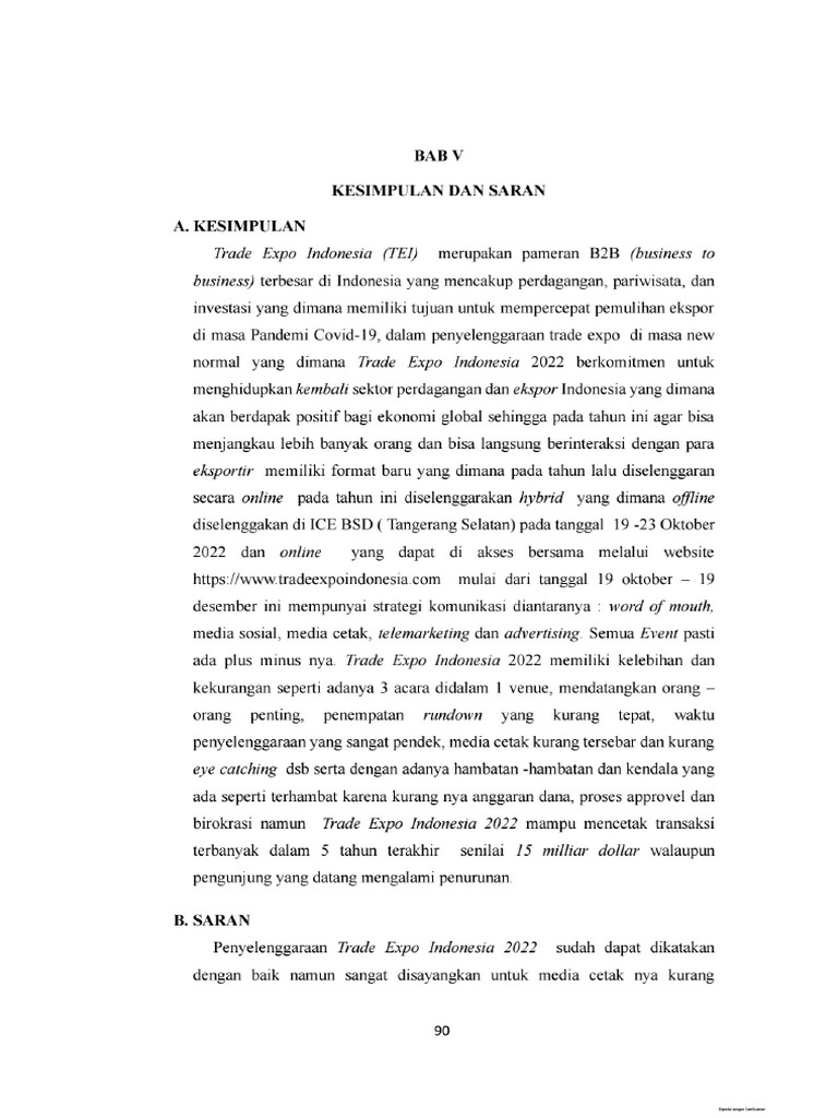 Bab 5 Kesimpulan Dan Saran | PDF