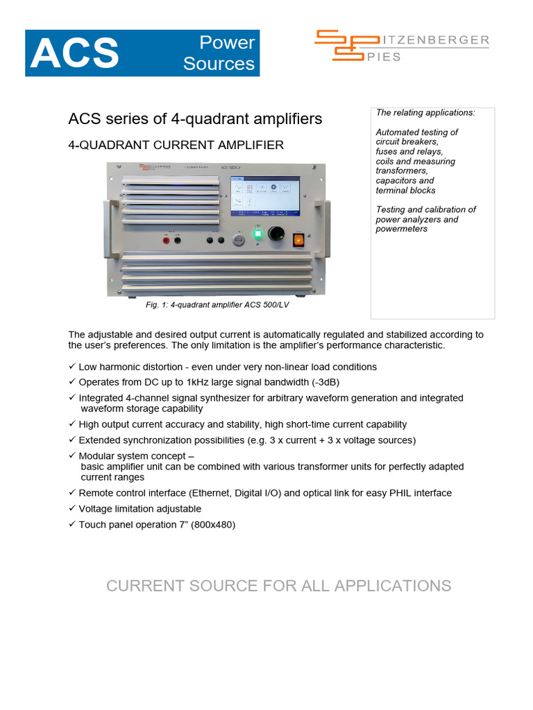 Sps TD Acs Overview 1111 e 0007 1 | PDF | Amplifier | Alternating Current