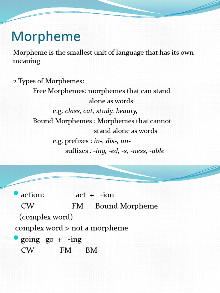 Meeting 3 Morpheme, Morph, and Allomorph | PDF | Word | Morphology