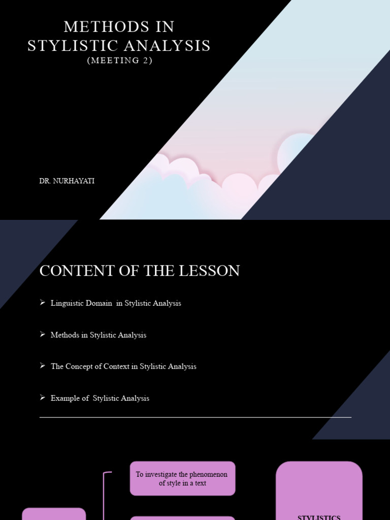 Methods in Stylistic Analysis (Meeting 2) | PDF | Linguistics | Word
