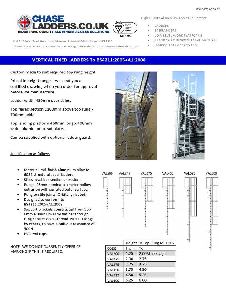 Vertical Fixed Ladders | PDF | Ladder | Materials