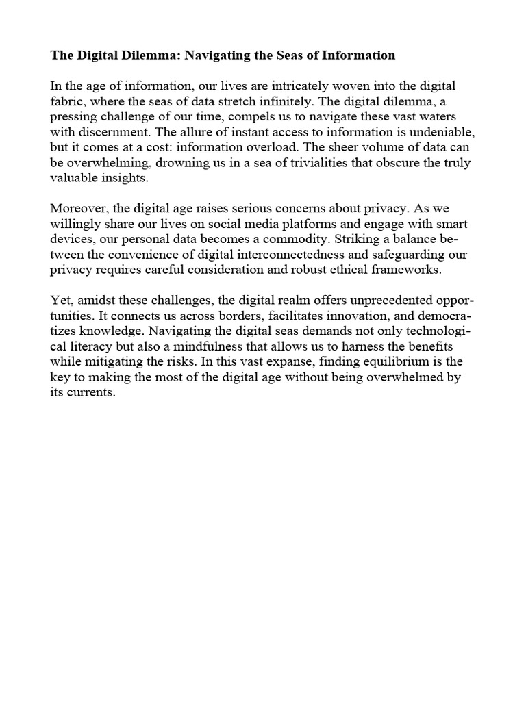 Digital Dilemma | PDF