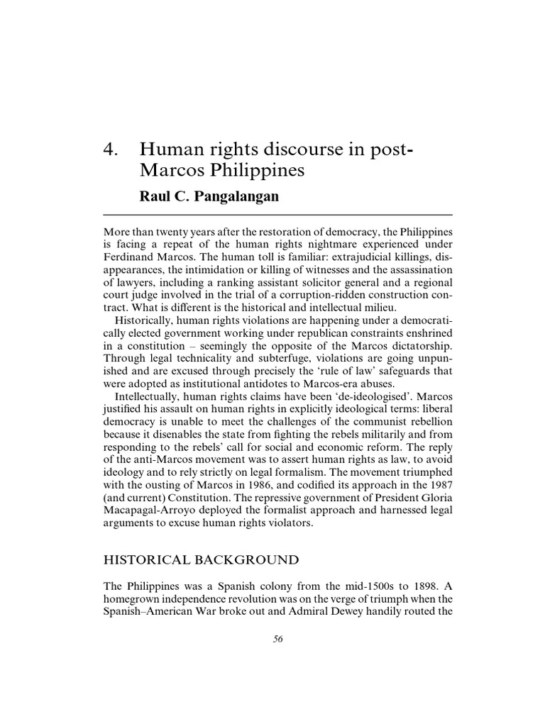 20 Human Rights Discourse in Post-Marcos Philippines | PDF | Human ...