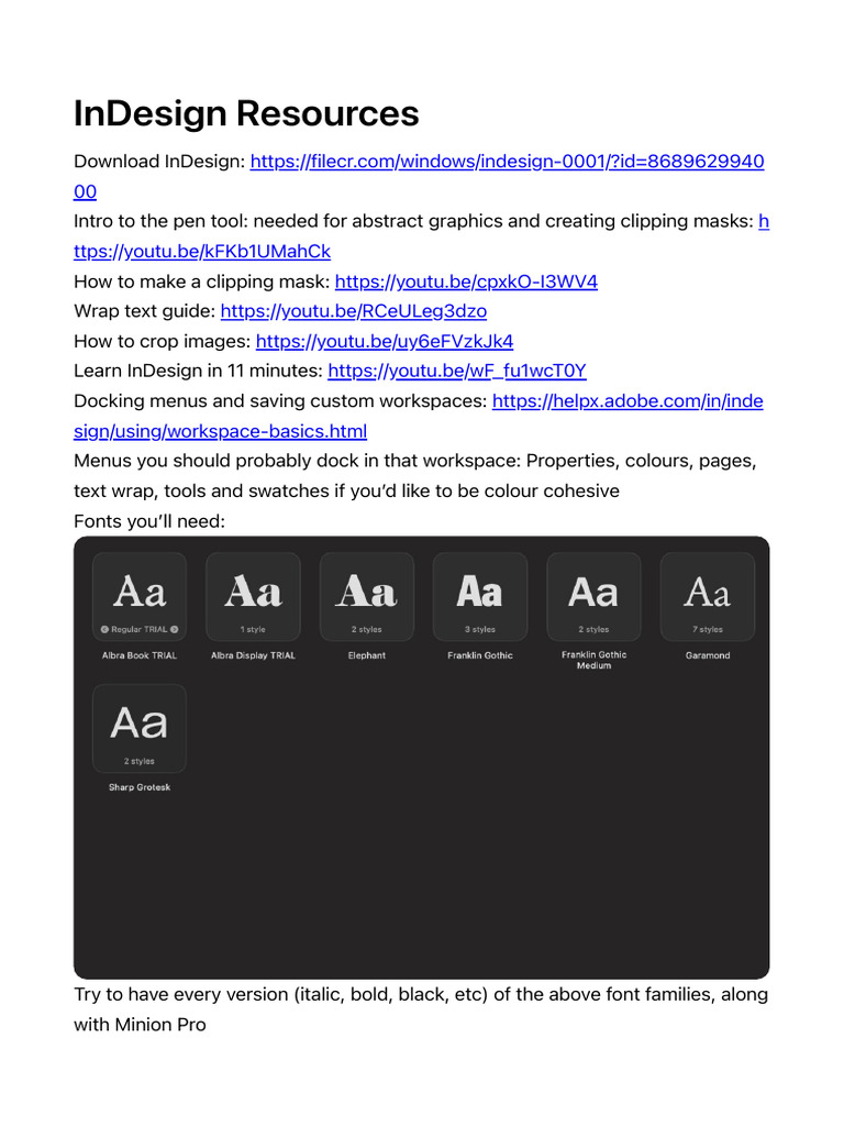 InDesign Crash Course | PDF