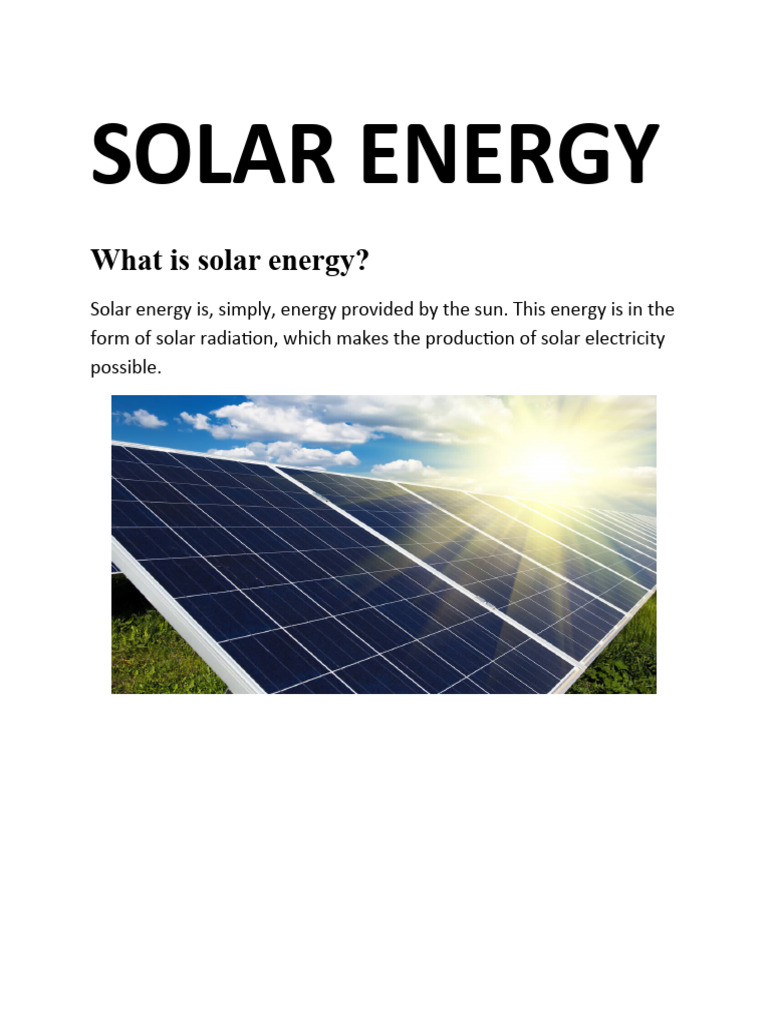Solar Energy | PDF | Solar Energy | Solar Power