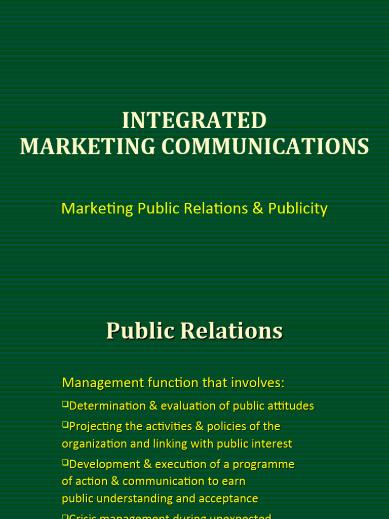 Integrated Marketing Communications Guide | PDF | Public Relations | Advertising