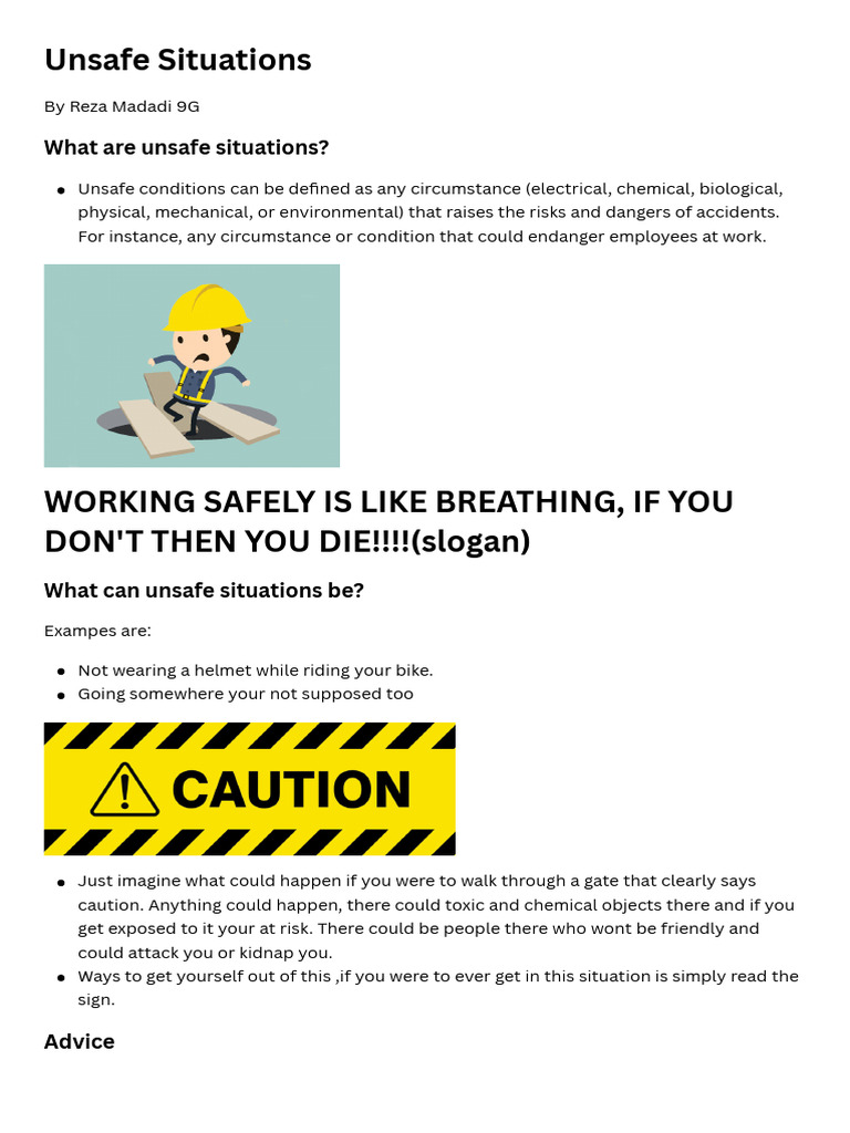 Understanding Unsafe Situations at Work | PDF | Self-Improvement