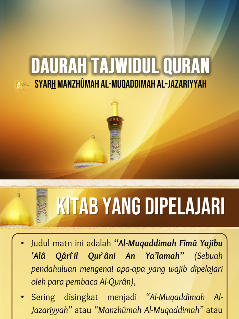 Al-Muqaddimah Jazariyyah: Panduan Tajwid | PDF
