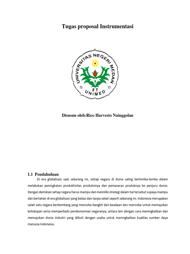 Tugas Proposal Instrumentasi Rico | PDF