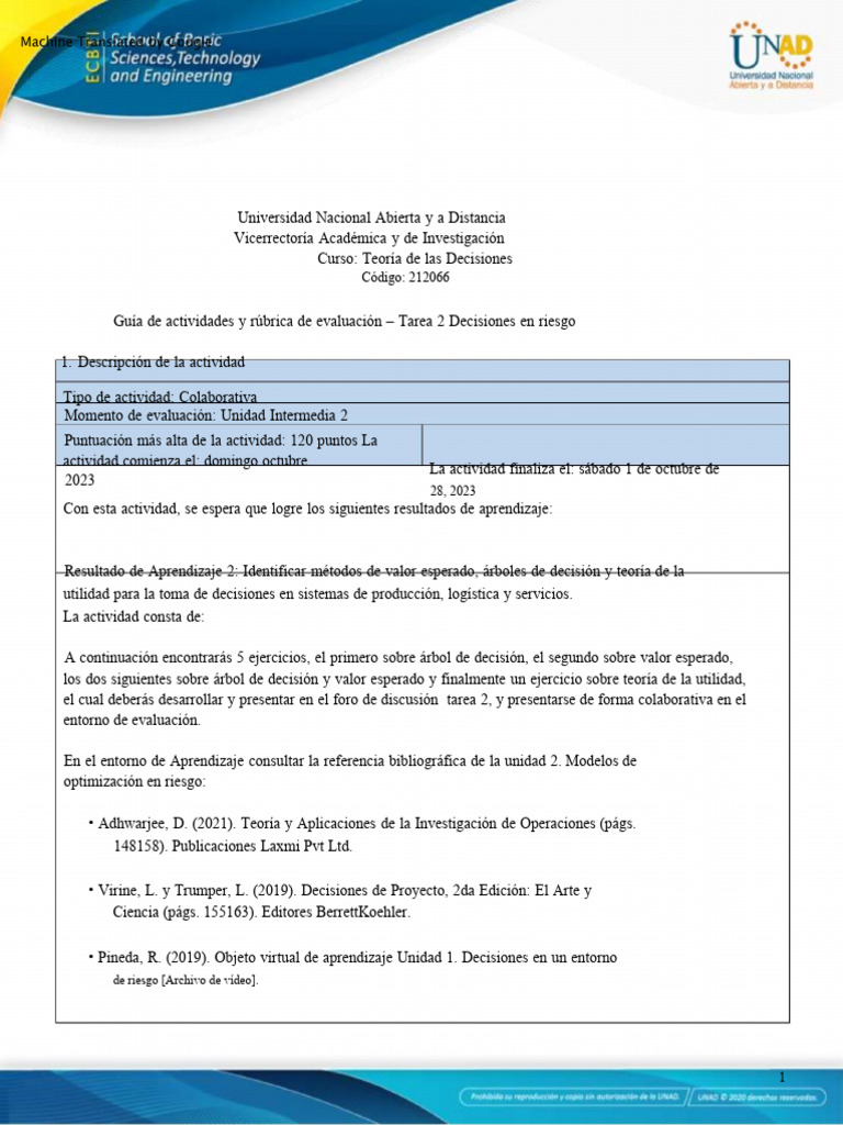 Activity Guide And Evaluation Rubric Unit 2 Task 2 Decisions Under Risk Pdf