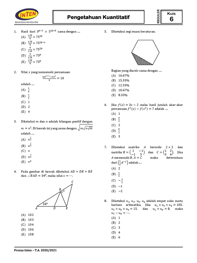 PK 6 - Kuis PK 6 | PDF