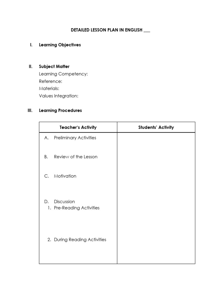Tled-Detailed Lesson Plan Template | PDF