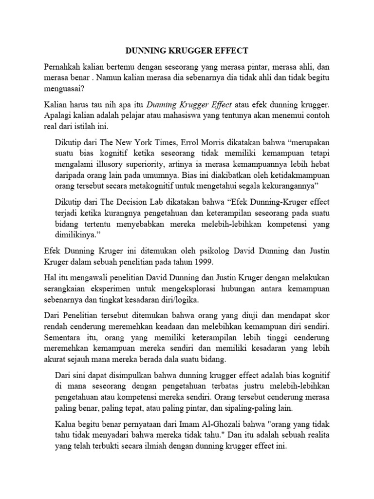 Dunning Krugger Effect | PDF