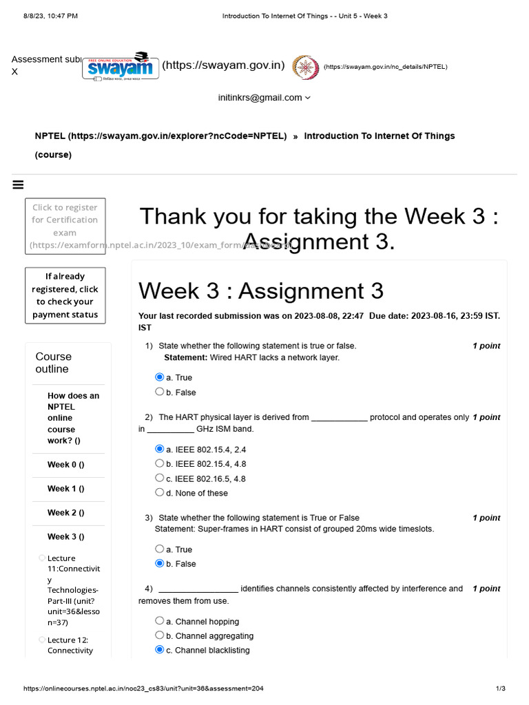 Introduction To Internet of Things - Unit 5 - Week 3 | PDF | Computer Networking ...