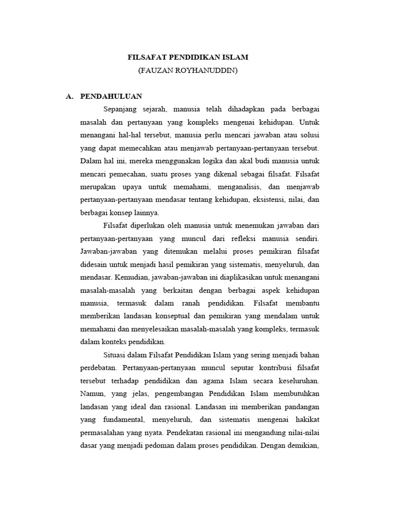 MAKALAH FILSAFAT PEND FAUZAN ROYHANUDDIN - Salin | PDF