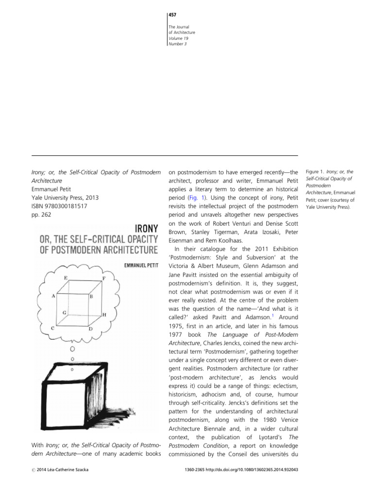 Irony in Postmodern Architecture | PDF | Postmodernism | Irony