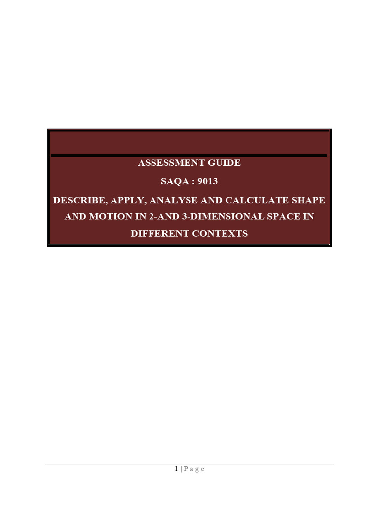 SAQA - 9013 - Alignnment Matrix | PDF | Mathematics | Area