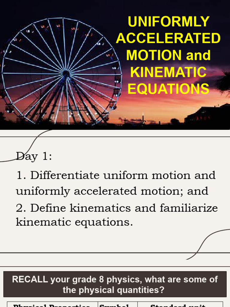Physics Basics: Motion & Kinematics | PDF | Kinematics | Acceleration