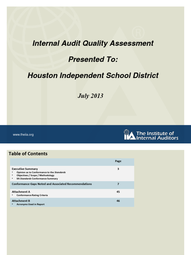 IQA Report Sample | PDF | Internal Audit | Audit