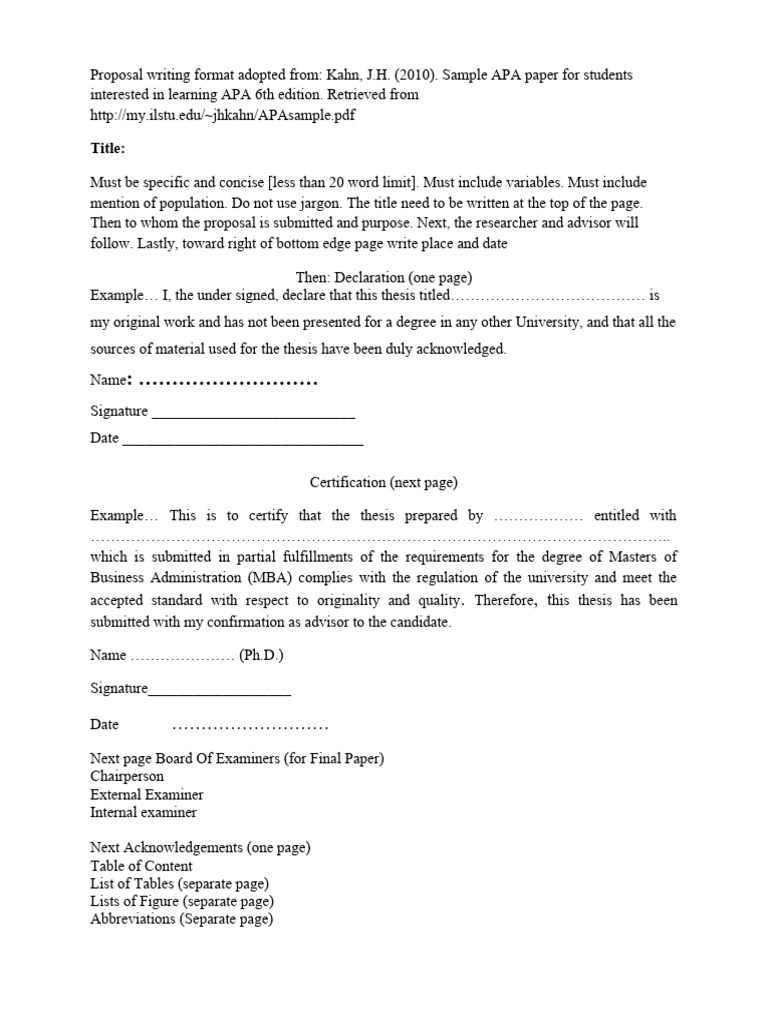 Proposal Writing Format Adopted From APA Style | PDF | Statistics | Science