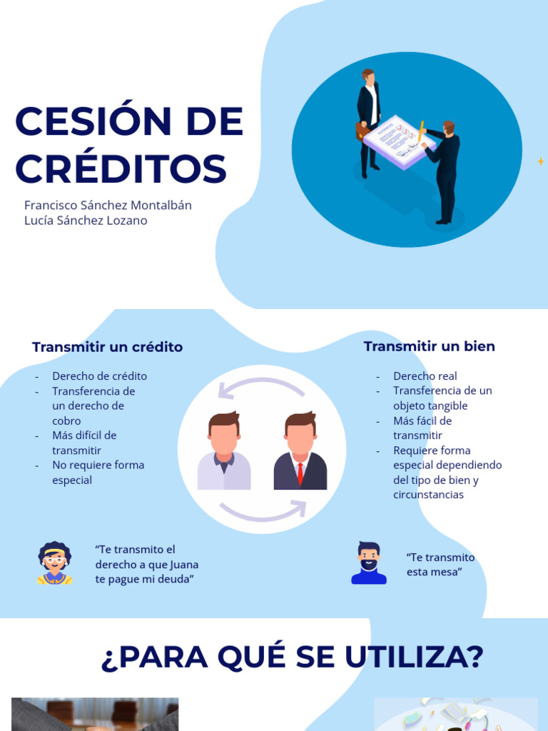 cesion de créditos | PDF | Crédito | Finanzas y administración del dinero