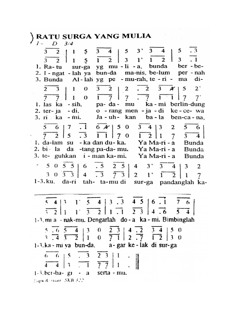 Lagu Maria Print | PDF