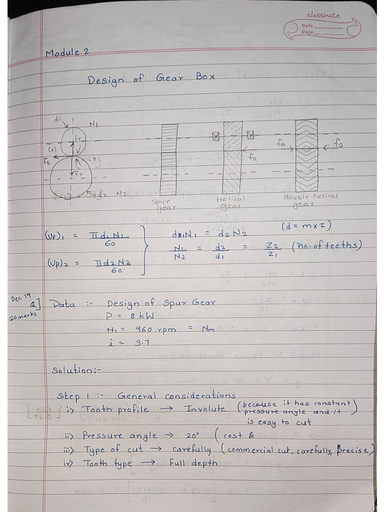 Design of Spur Gear | PDF