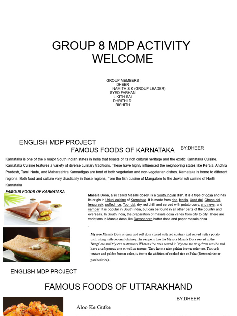 MDP Project Group 8 Compiled 8f 1234 | PDF | Indian Cuisine | Cooking