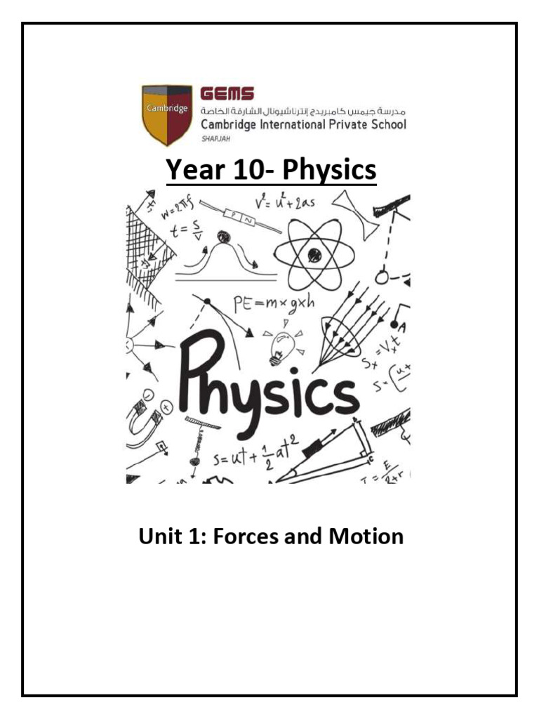 Igcse - Pearson Edexcel Physics Booklet | PDF | Weight | Force