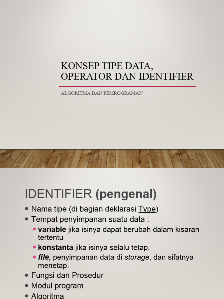 Konsep Tipe Data Dan Operator | PDF