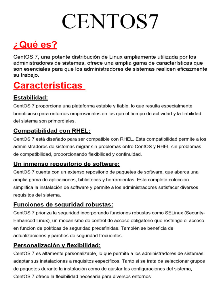 CentOS 7. | PDF | Distribución de Linux | Repositorio de software
