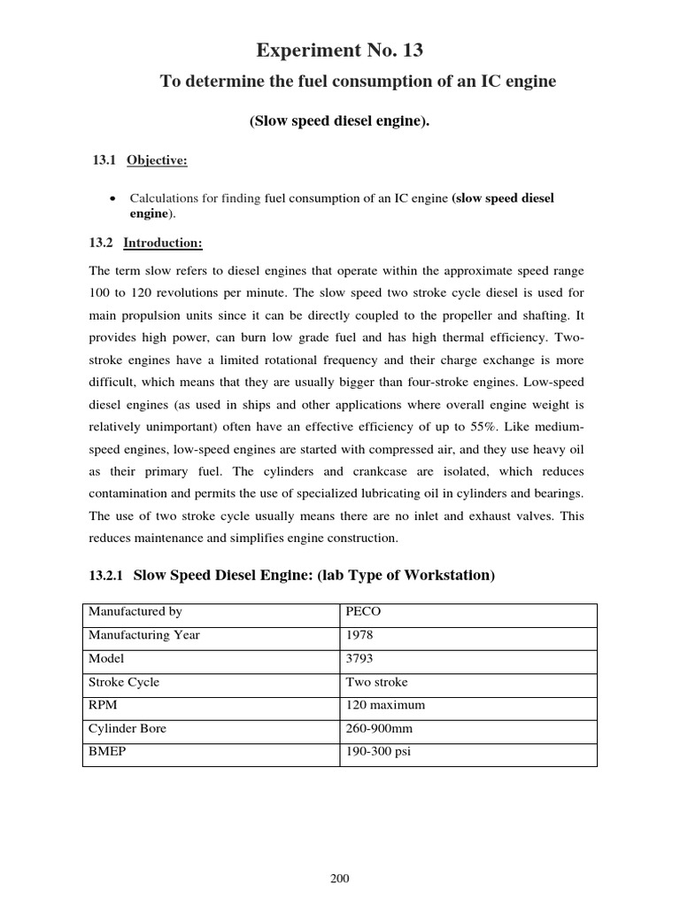 Exp #13 | PDF | Diesel Engine | Internal Combustion Engine