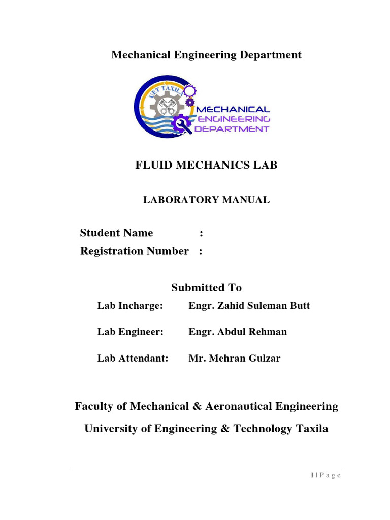 Lab Manual FM For Students | PDF | Pressure | Metrology