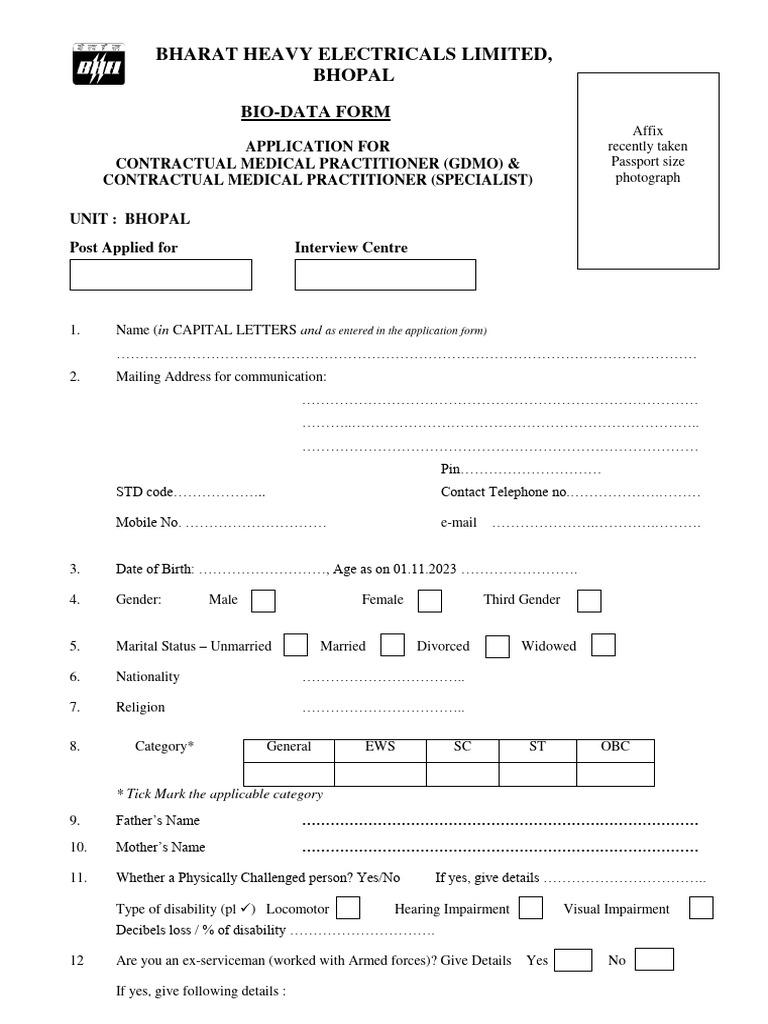 Application Form - CMP | PDF